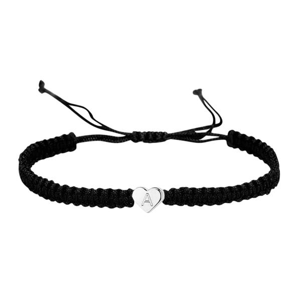 商品名:  Personalized 26 Initial Bracelet Copper Heart Letter Woven Bracelet Dainty Heart Charm Bracelet Woven Bracelet for...