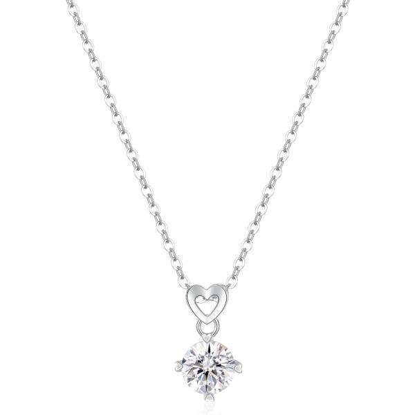 商品名MODE4U Simple Silver Heart Pendant Necklace for Women Adjustable Cubic Zirconia Diamond Necklace Jewelry Gift 18"" Ch...
