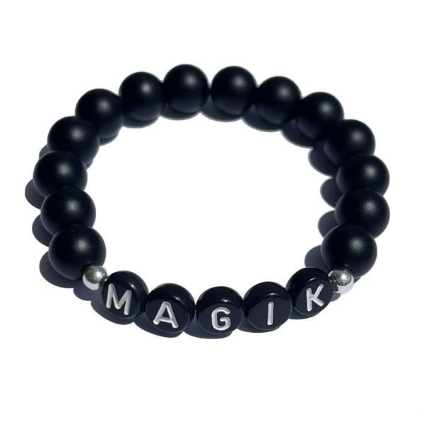 商品名:  Magik Personalized Custom Name Initials Letter Bead Beaded Stretch Bracelet Alphabet Word Holiday Special Gifts (M...