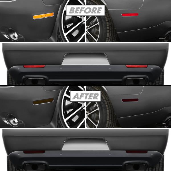 商品名: SlickMod プレカットビニールスモークティント 2015-2022 Dodge Challenger サイドマーカー&amp;リフレクター用 (4.サイドマーカー&amp;リフレクター、20%ダークスモーク) SlickMo...