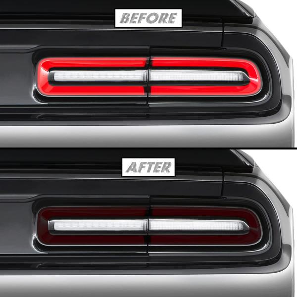 商品名: SlickMod プレカット ビニール スモークティント 2015-2022 Dodge Challenger テールライト用 (1.テールライト、20%ダークスモーク) SlickMod PreCut Vinyl Smoke T...