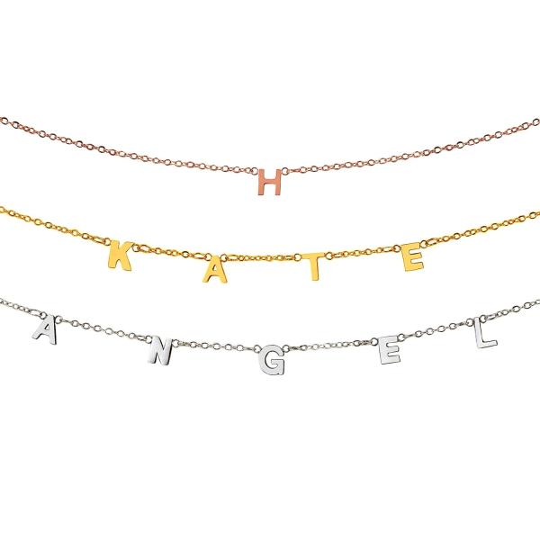 商品名Personalized Your Name Necklaces for Mom Women Multiple Initial Necklace for Her Sideways Charm Necklace Mothers Day ...