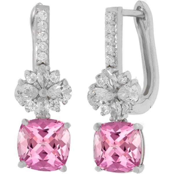 商品名ANAYRA FINE SILVER JEWELLERY レディース 928 スターリングシルバー ピンクストーン フープ ギフトセット 鑑定書付き 925 ホールマーク M ホワイト, スターリングシルバー, 宝石なし。ANAYRA...