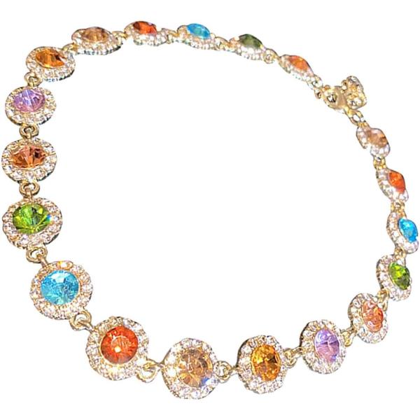 商品名[DYNWAVE] カラフルなルチョーカー母娘ギフト用のカラフルなラインストーンチョーカーTrendy Bohemia Colorful Crystal Choker Necklace for Womenブランド：Generic商品サ...