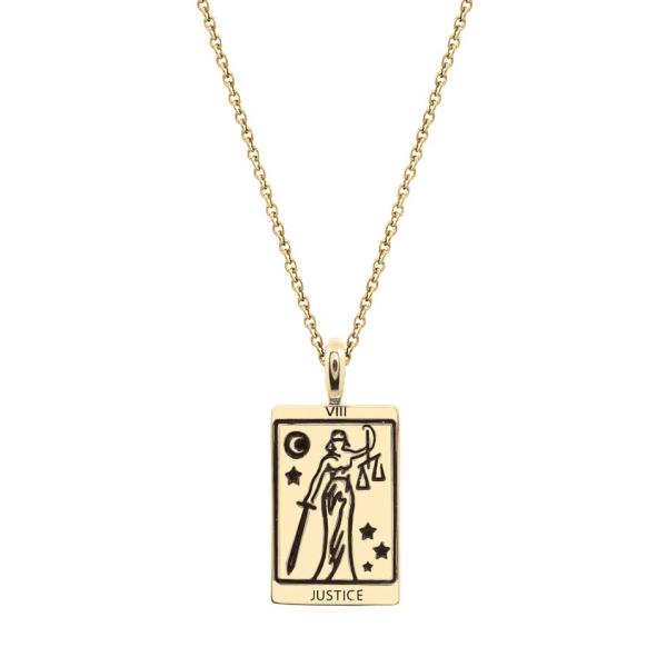 商品名:  J'ADMIRE Platinum Plated Sterling Silver Tarot Card Justice Pendant Necklace for Woman, 16" + 2" Extenderブランド: J'A...