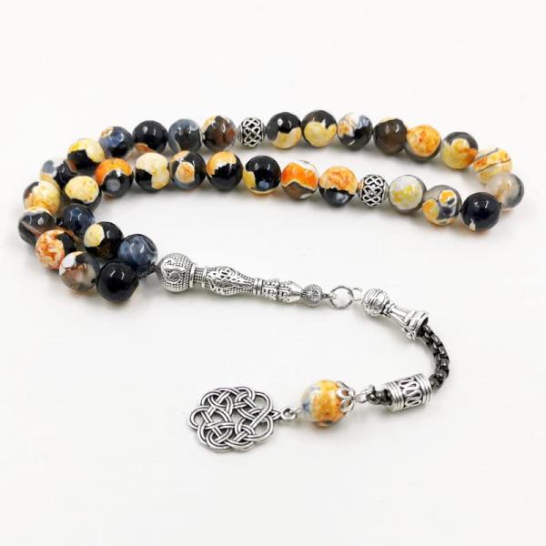 商品名:  Tasbih Men Black agates Stone Muslim Prayer Beads Bracelet Turkish misbaha Gemstone Accessories Eid Gift Adha Isla...