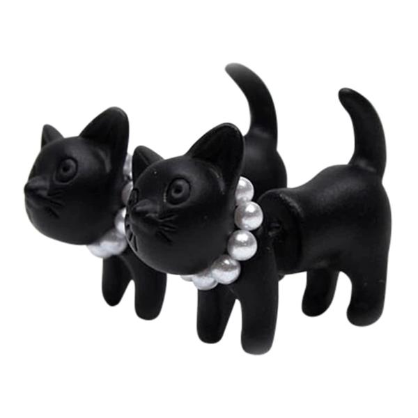 商品名:  Black Cat Stud Earrings for Women 3D Small Cute Pearl Kitty Earrings Animal Ear Stud Gifts for Ladies Girls 1 pair...