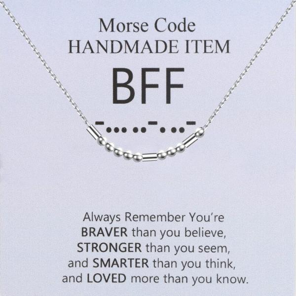 商品名BNQL BFF Morse Code Necklace for Best Friend Jewelry BFF Gifts Friendship Necklace Birthday Gifts for Friend (BFF Mor...