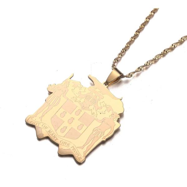 商品名Map of Jamaica Pendant Necklaces for Women Girls Stainless Steel Jamaica Chain (gold)ブランド：Generic商品サイズ：Large高さ：10 cm横...