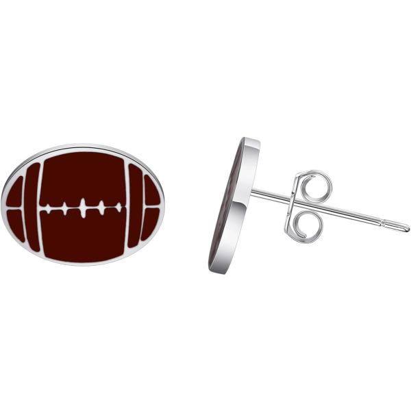 商品名BAUNA ラグビーイヤリング レディース ラグビーギフト サッカースタッド ラグビージュエリー ガールズ, 金属, ラインストーンBAUNA Rugby Earrings for Women Rugby Gift Soccer St...