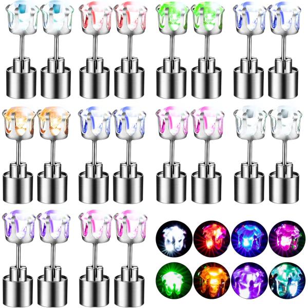 商品名10組 LEDイヤリング カラフルなライトアップイヤリング 暗闇で光るピアス 点滅 点滅 ガールズ スタッドピアス レディース ガールズ ダンス パーティー カーニバル フェスティバル, 亜鉛, 合金。10 Pairs LED Ear...
