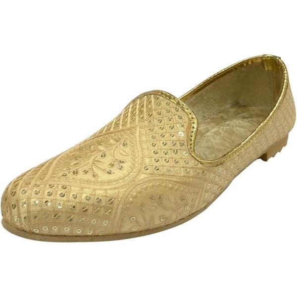 商品名Step n Style Men's Jutti for Wedding Traditional Ethnic Mojari Shoes Sherwani Loafers Handmade Gold Embroidery Jutiブラ...