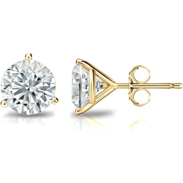 商品名:  The Diamond Deal 1.00ct (1.00cttw) Carat Round Brilliant Solitaire Lab-Grown Diamond Matini Stud Earrings Women Gi...