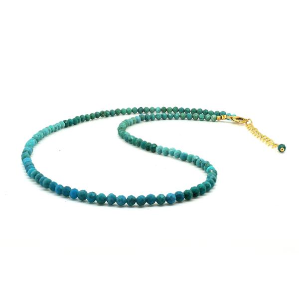 商品名Gempires Turquoise Beaded Necklace, Choker Necklace, Boho Chic Style, December Birthstone Jewelry, 14k Gold Plated, 1...