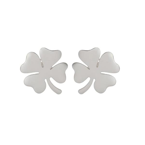 商品名:  Four-Leaf Clover Stud Earrings For Women Girls Stainless Steel Stylish Simplicity Irish Four Leaf Clover Stud Earr...