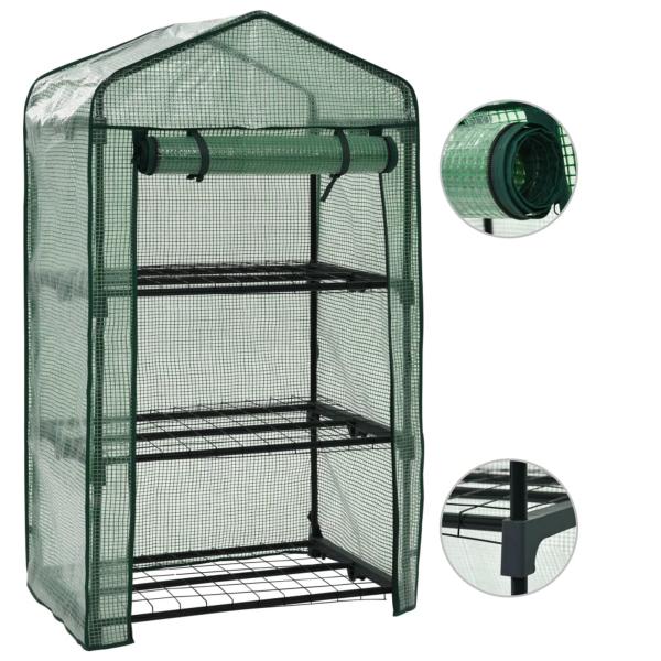 商品名:  Mogou 3-Tier Mini Greenhouse with Storage Shelves Firwood PC Board Doors Plant Gardening Outdoor Grow Plant Herbs ...