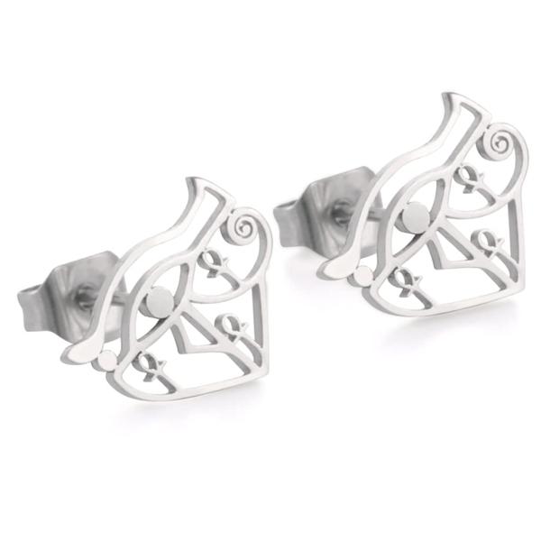 商品名: ホルスの目 十字架ピアス レディース ガールズ ステンレススチール 中空 古代エジプト 十字架 神秘的 ホルスの目 スタッドピアス スピリチュアル保護 お守りジュエリー, ステンレス鋼, 宝石なし Eye Of Horus Cro...