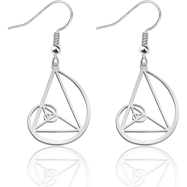 商品名PLITI 金比イヤリング 数学愛好家 フィボナッチ スパイラルギフト 神聖な幾何学 数学ジュエリー 数学者ギフト, M, ステンレス鋼, 宝石なし。PLITI Golden Ratio Earrings For Math Lover...