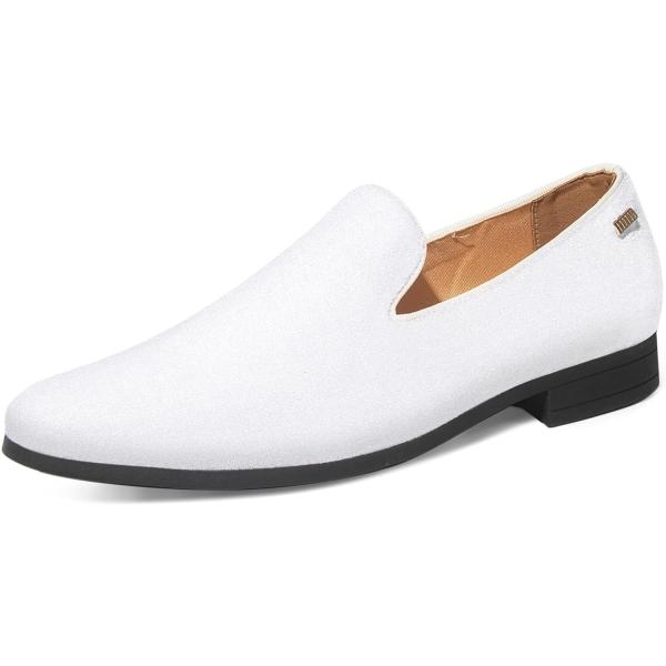 商品名UUBARIS Mens Slip-on Dress Shoes Fashion Style Driving Shoes Classic Velvet Tuxedo Shoes White Size 7ブランド：UUBARIS商品サイ...