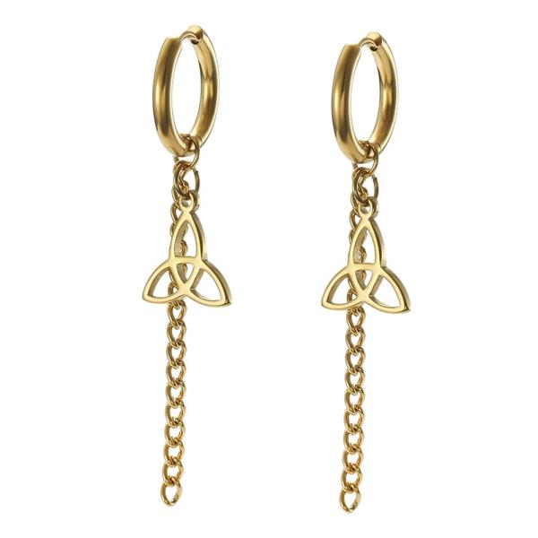 商品名:  Celtic Knot Earrings For Women Men Stainless Steel Celtic Trinity Knot Drop Dangle Earrings Fashion Charms Clip On...