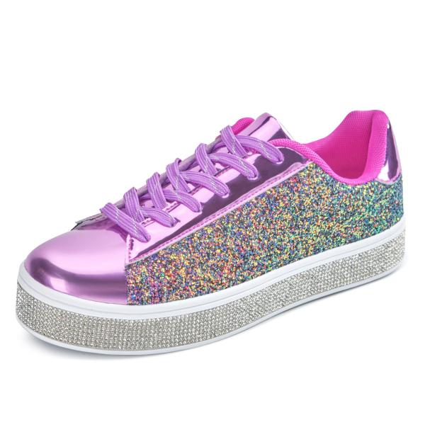 商品名:  UUBARIS Women's Glitter Tennis Sneakers Neon Dressy Sparkly Sneakers Rhinestone Bling Wedding Bridal Shoes Shiny S...