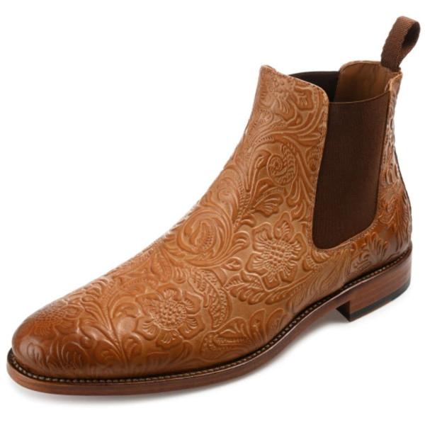 商品名:  TAFT Mens Jude Boot in Hand-Crafted Leather or Suede with Double Stacked Leather Sole, Honey Floral, 9ブランド: TAFT商品...