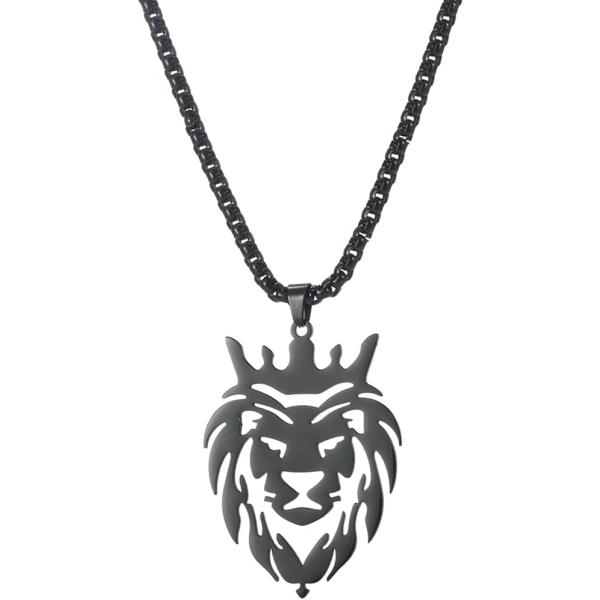 商品名UNIFT ライオンネックレス メンズ ステンレススチール 中空スタイル ライオンヘッド アウトライン ペンダント ネックレス ファッション チャーム アフリカ ライオンズ ヘッド ペンダント ボックスチェーン ネックレス クラシック...