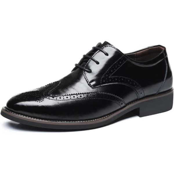 商品名Mens Dress Shoes Formal Casual Oxfords for Men Comfortable Business Wedding Work Classic Lace-ups Blackブランド：Glonalnt商...