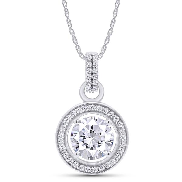 商品名: SAVEARTH DIAMONDS 2カラット モアッサナイトペンダントネックレス 18Kゴールドメッキ シルバーDカラー 理想的なカット ラウンド人工ダイヤモンドネックレス レディース 鑑定書付き, モアッサナイト SAVEAR...