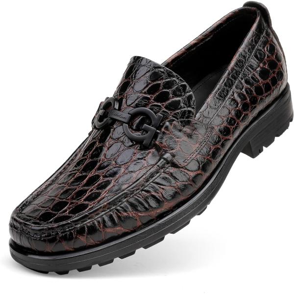 商品名メンズレザーペニーローファー。, コーヒー, 10Mens Luxury Leather Penny Loafer, Fashion Comfort Dress Shoes Classical Handmade Slip on Loa...