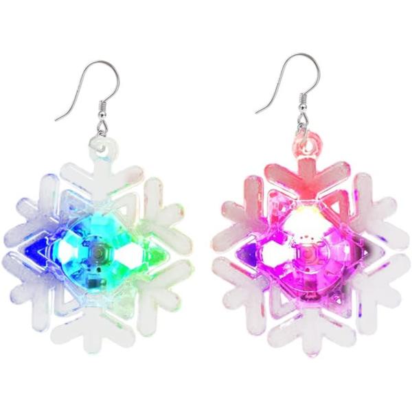 商品名LED ライト クリスマスツリー ダングル ドロップ イヤリング レディース ガールズ ライトアップ 雪の結晶 フック イヤリング フープ スタッド ステートメント クリスマス ホリデー キュート ジュエリー ギフト, 亜鉛, 宝石な...