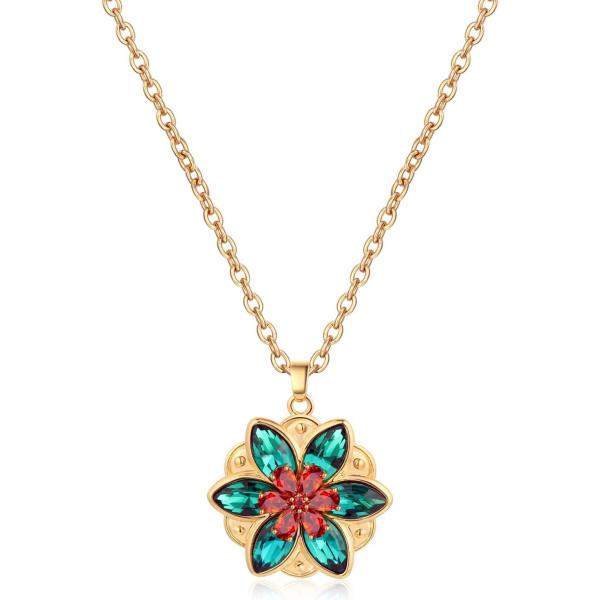 商品名ゴールド アナスタシア ネックレス レディース ガールズ ロストプリンセス パリで一緒に着想を得た ハロウィン クリスマス 誕生日ギフト, グリーン, ジルコンGold Anastasia Necklace for Women Gir...