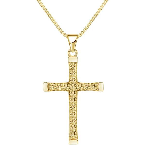 商品名クロスペンダントネックレス レディース 925 シルバーメッキ Dカラー ブリリアントカット モアッサナイト 祝福 クロスペンダント ジュエリー ギフト 彼女 母 妻 女の子 ジュエリー ギフトボックス付き, ステンレス鋼, 宝石なし...