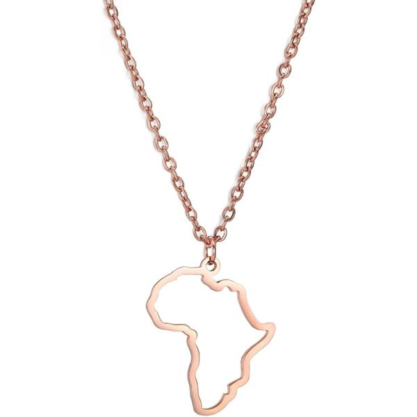 商品名UNIFT Map Pendant Necklace For Women Men Stainless Steel Personalized Minimalist Hollow Out Charm Africa Map Outline ...