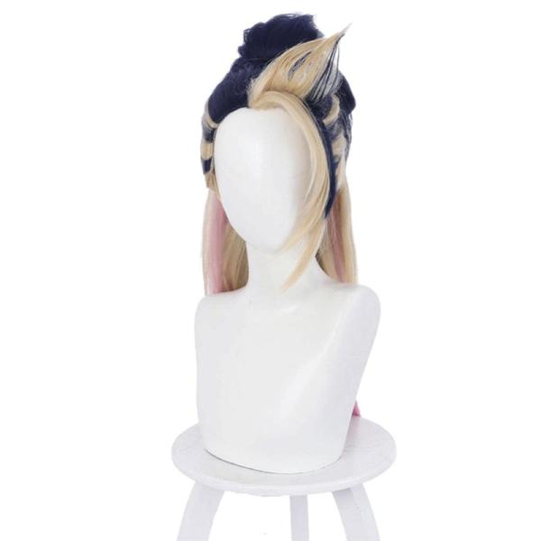 商品名:  ydound Cosplay Wig LOL Role Play KDA The Baddest Akali Mixed Color Ponytail Long Heat Resistant Synthetic Hair Hal...