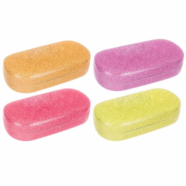 商品名:  1 Large Neon Glitter Hard Case Sunglasses Eye Glasses Box Portable Clam Shell Shell Eyeglass Case Glitter Protecti...