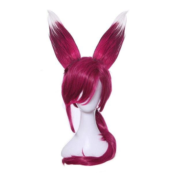 商品名:  ydound Cosplay Wig Game Xayah Cosplay Wigs Color Red Cosplay Wig with Ears Ponytail Heat Resistant Synthetic Hair ...