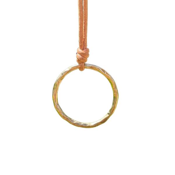 商品名Mens Thin Circle Necklace - Ring Karma Pendant, Boho Eternity Link, Hammered Accessories, Best Friend Gift, Women Gif...