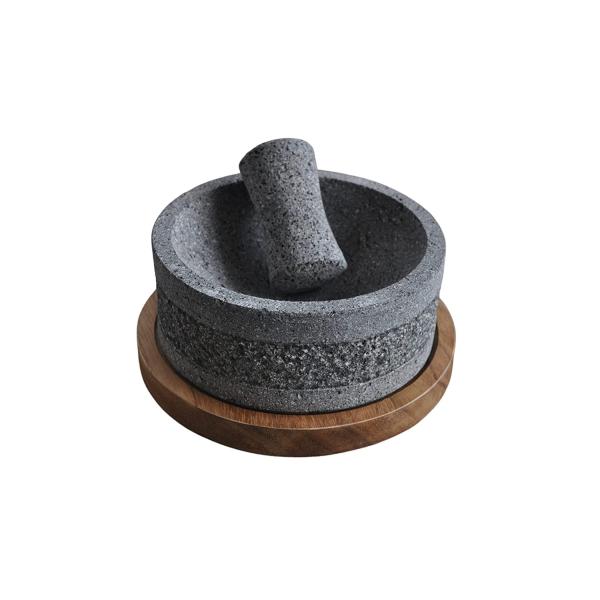 商品名: Mexican Molcajete Yolia"Soul" 8インチ 火山石とパロタウッドベース、メキシカンモルタルと乳棒 Mexican Molcajete Yolia "Soul" 8 inches Made of Volca...