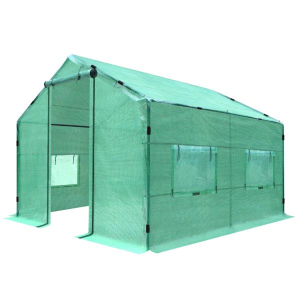 商品名:  BenefitUSA 7.2x8.5x7.2'H Large Walk-in Peak Roof Greenhouse with 2 Zipper Doors &amp; Windows (Green)ブランド: Benefit...