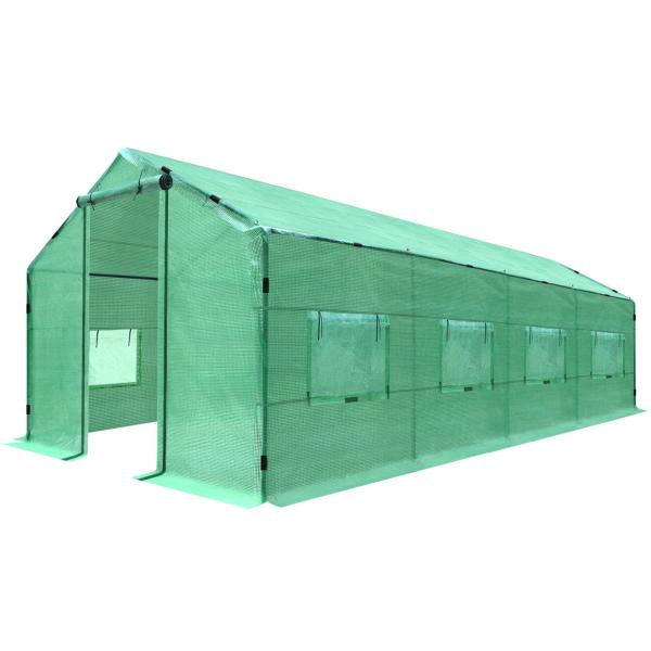 商品名:  BenefitUSA 19x8.5x7.2'H Large Walk-in Peak Roof Greenhouse with 2 Zipper Doors &amp; Windows (Green)ブランド: BenefitU...