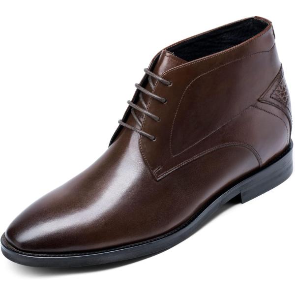 商品名CHAMARIPA Height Increasing Boots Brown Leather Men's Business Elevator Boots 7 CM / 2.76 Inches H2HW4800162ブランド：CHAM...