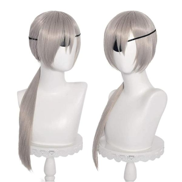 商品名:  ydound Cosplay Wig Anime Cosplay Costume Wig, Chainsaw Man Wig, Quanxi Wig, Silver Straight Women Wig with Free Wi...