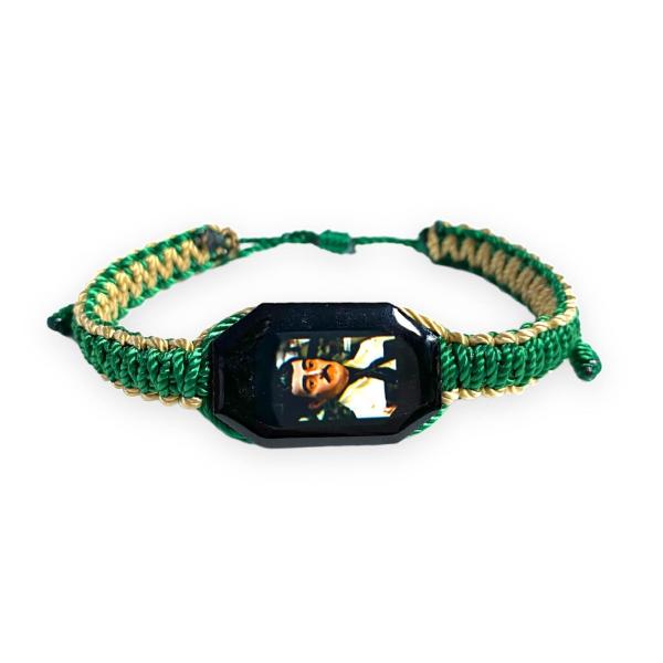 商品名:  Jesus Malverde Green Gold Corded Adjustable Reversible Bracelet Women Men Pulsera Verde Religious Giftブランド: GCK商品番...