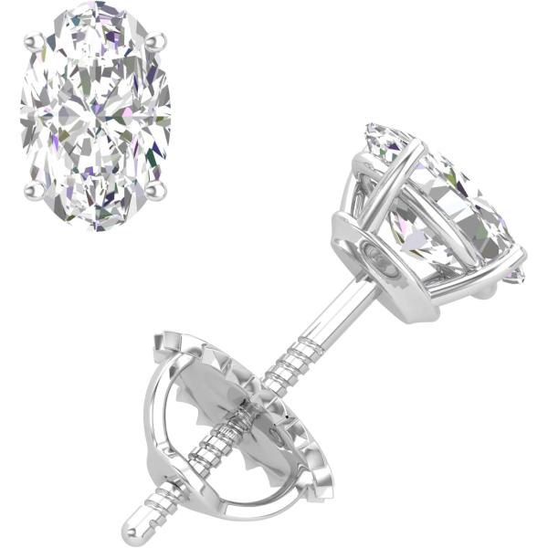 商品名モアッサナイトスタッドピアス 0.5ct-2ct D カラー VVS1 クラリティ 人工ダイヤモンド モアッサナイト 14K ホワイトゴールドメッキ 925スターリングシルバー モアッサナイトイヤリング 女性用, スターリングシルバー...