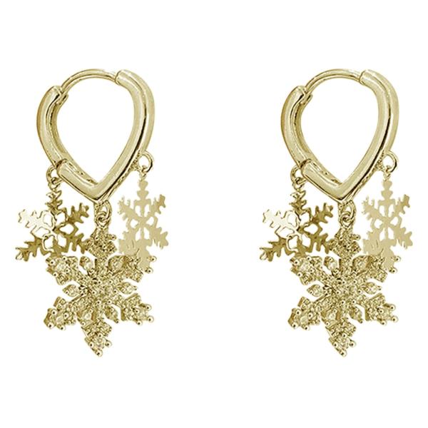 商品名:  Diamond Encrusted Christmas Snowflake Earrings Female Light Luxury HighGrade Studded Earrings for Women (Gold, One...