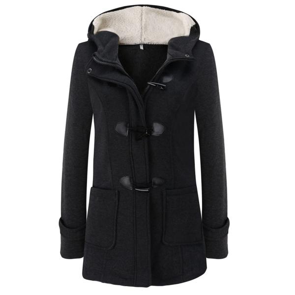商品名:  Fall Winter Jackets for Women Button Down Solid Hoodie Plus Size Coat Warm Fuzzy Plush Sherpa Coat with Pocket,Chr...