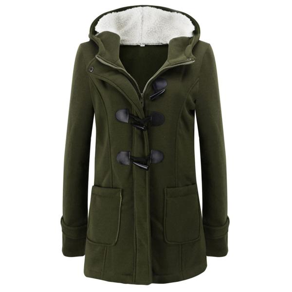 商品名:  Fall Winter Jackets for Women Button Down Solid Hoodie Plus Size Coat Warm Fuzzy Plush Sherpa Coat with Pocket,Chr...