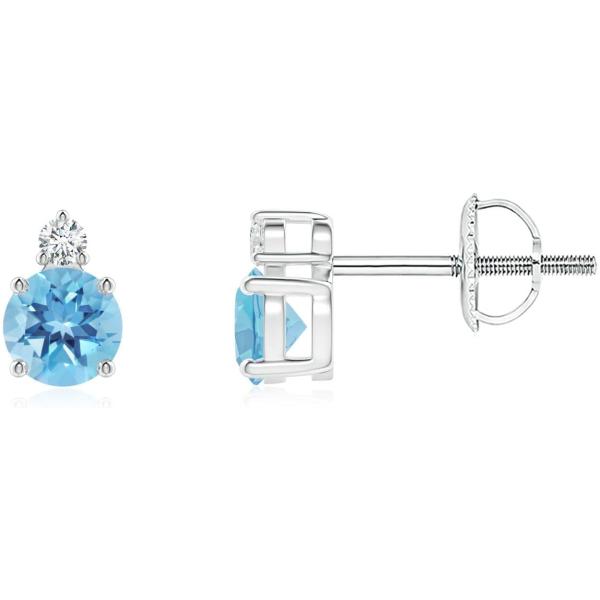 商品名ANGARA 天然スイスブルートパーズ スタッドピアス レディース ガールズ スターリングシルバー/14Kソリッドゴールド/プラチナ 12月の誕生石ジュエリー 彼女へのギフト 誕生日 ウェディング 記念日, ゴールド, トパーズ ダイ...