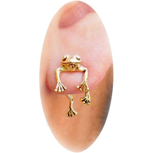 商品名カエルイヤリング 女の子用 3D シルバー カエルイヤリング 女性用 ポストスタッドピアス 妻 ガールフレンドへのギフト, シルバー, その他Frog Earrings for Girls Trendy 3D Sliver Frog ...